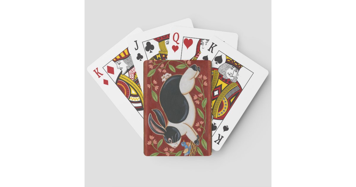 Folk Rabbit Poker Cards | Zazzle