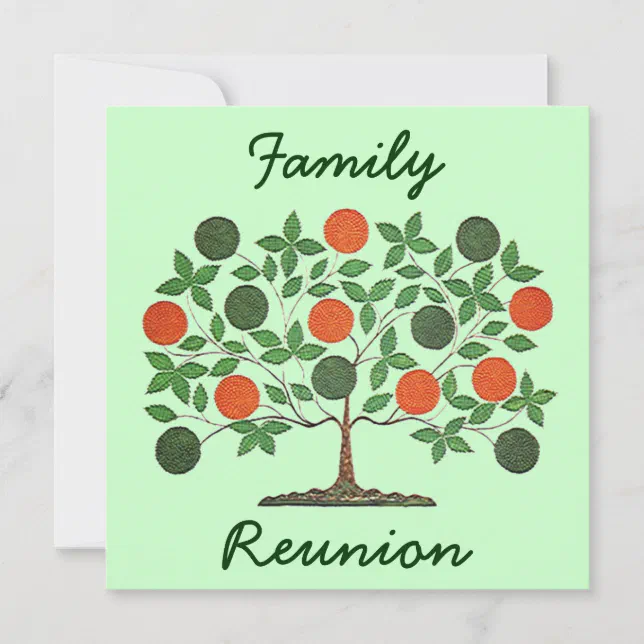 Folkart Family Tree Reunion Party Invitations | Zazzle