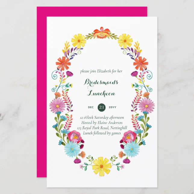 Folkart Flower Fiesta Wedding Invitation Boda | Zazzle