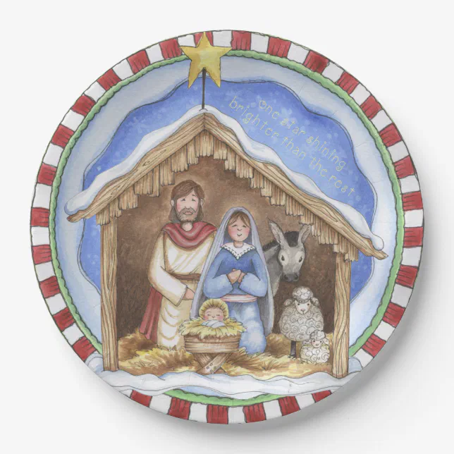 Folkart Nativity Paper Plates | Zazzle