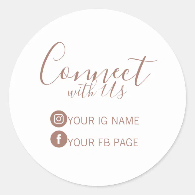 Follow Instagram & Facebook Package Sticker | Zazzle