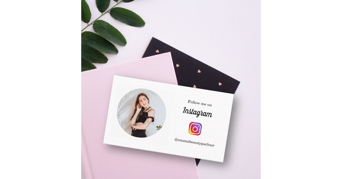 follow me Instagram business/personal minimalist Calling Card | Zazzle