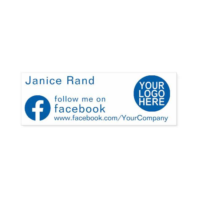 Follow Me on Facebook Logo Self-inking Stamp | Zazzle