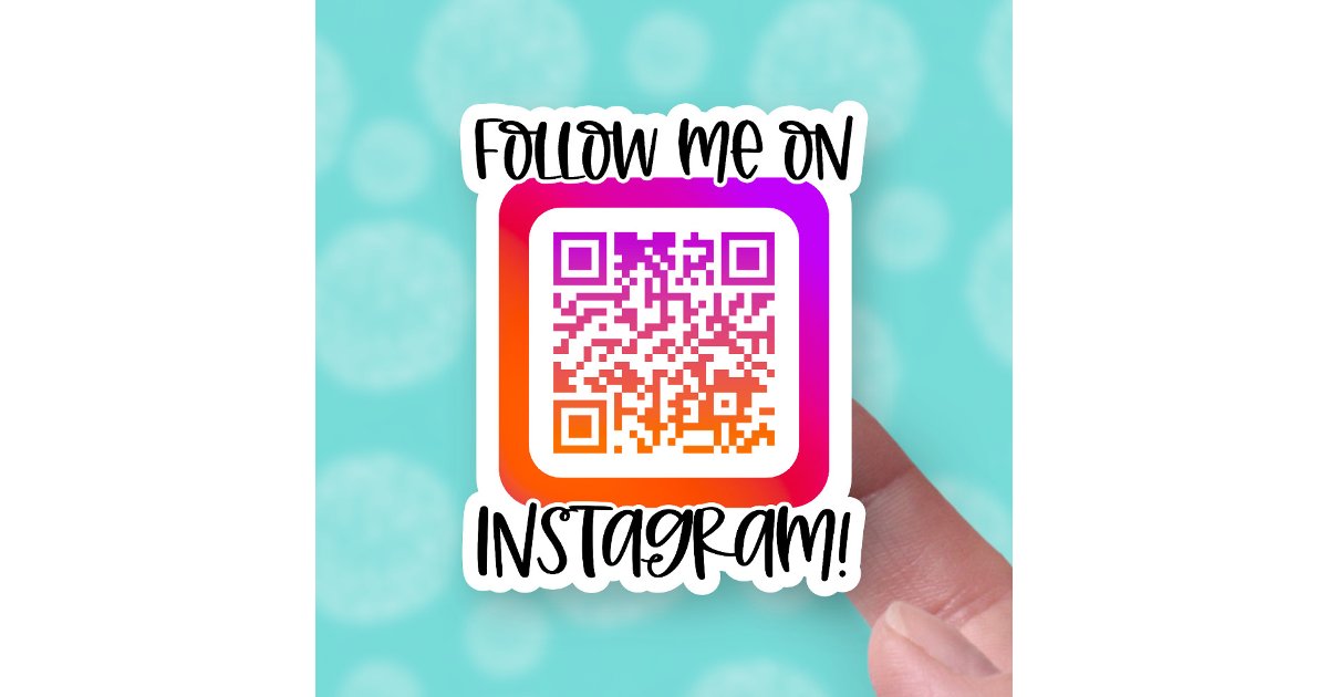 Follow Me on Instagram Cute QR Code Small Business Sticker | Zazzle