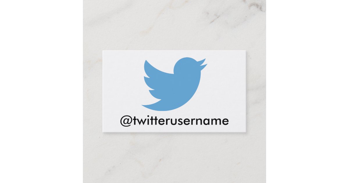 Follow Me On Twitter (Customizable Username) Business Card | Zazzle