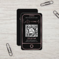 Follow Me Social Media Black & Rose Gold QR Business Card | Zazzle