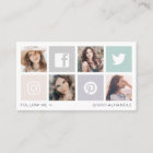 Follow Me Social Media Instagram Blush Pink Mini Business Card | Zazzle.com