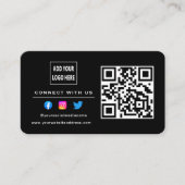 Follow Scan To Connect With Us QR Code Black White Business Card | Zazzle