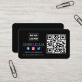 Follow Scan To Connect With Us QR Code Black White Business Card | Zazzle