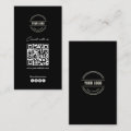 Follow Scan To Connect With Us QR Code Black White Business Card | Zazzle