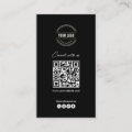 Follow Scan To Connect With Us QR Code Black White Business Card | Zazzle