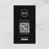 Follow Scan To Connect With Us QR Code Black White Business Card | Zazzle