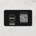 Follow Scan To Connect With Us QR Code Black White Calling Card | Zazzle