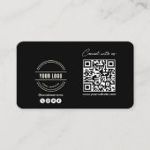 Follow Scan To Connect With Us QR Code Black White Calling Card | Zazzle