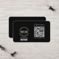 Follow Scan To Connect With Us QR Code Black White Calling Card | Zazzle