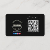 Follow Scan To Connect With Us QR Code Black White Calling Card | Zazzle