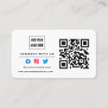 Follow Scan To Connect With Us QR Code White Black Business Card | Zazzle