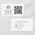 Follow Scan To Connect With Us QR Code White Black Business Card | Zazzle