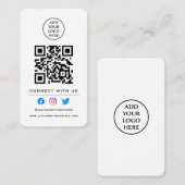 Follow Scan To Connect With Us QR Code Your Logo Business Card | Zazzle