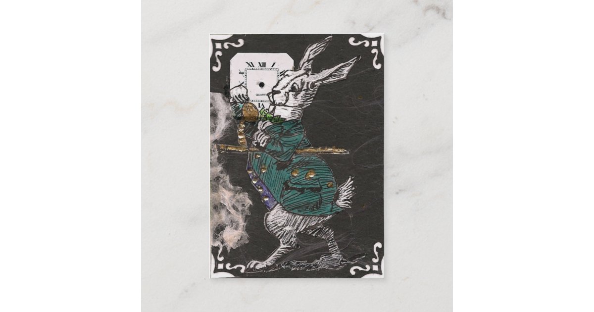follow the white rabbit business card | Zazzle
