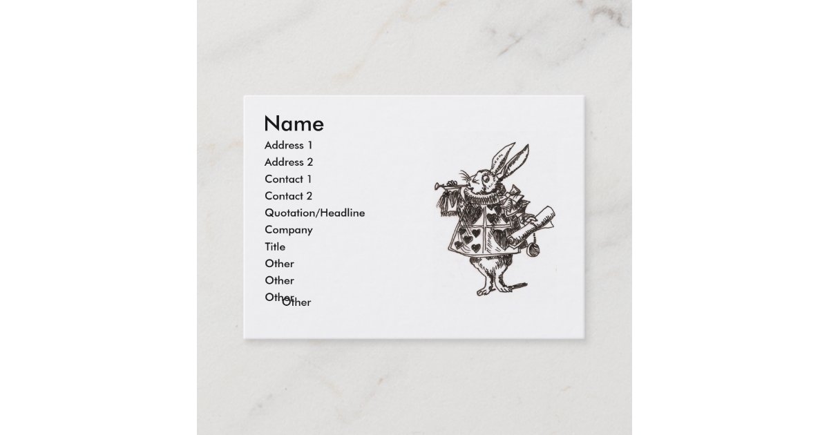 follow the white rabbit business card | Zazzle