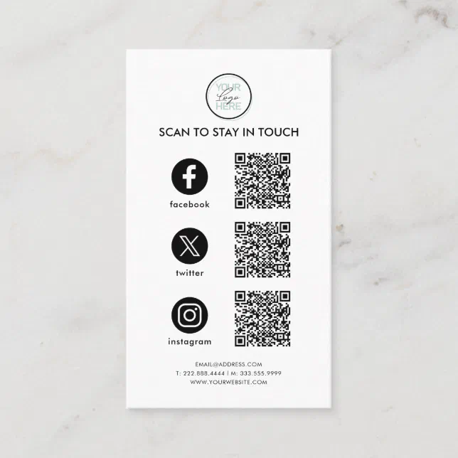 Follow Us Social Media QR Code Business Card | Zazzle
