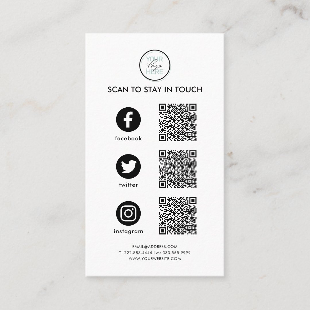 Follow Us Social Media QR Code Business Card | Zazzle
