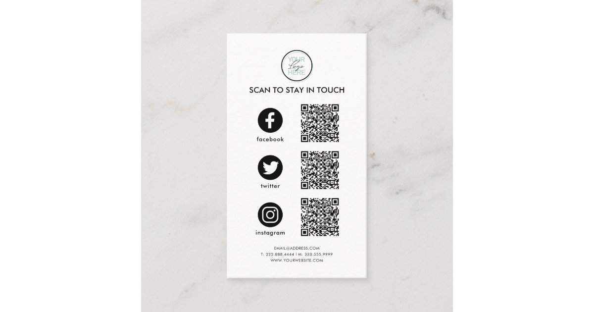 Follow Us Social Media QR Code Business Card | Zazzle