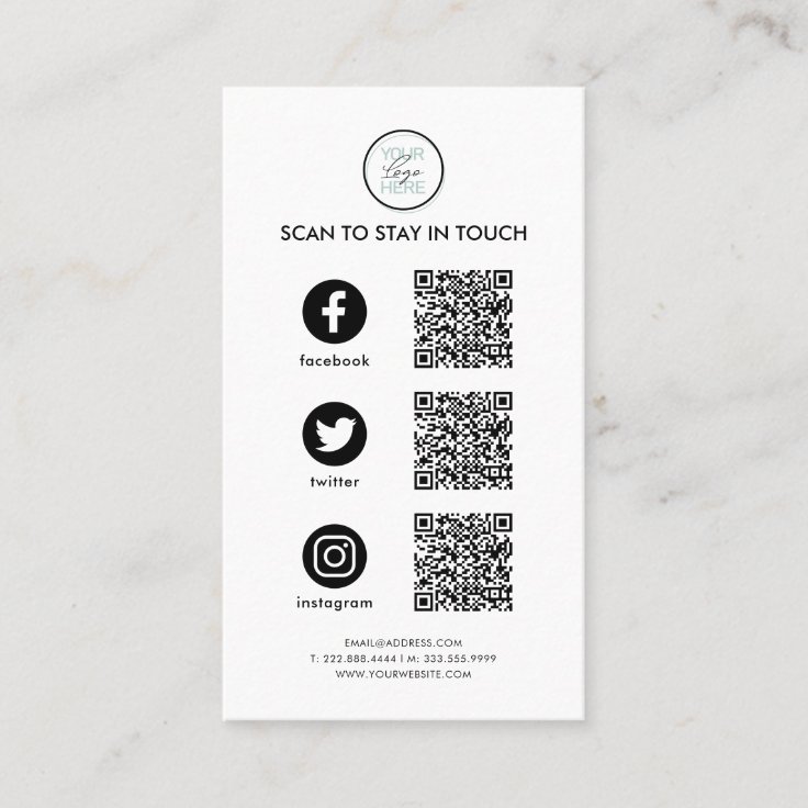 Follow Us Social Media QR Code Business Card | Zazzle