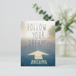 Follow Your Dreams Inspirational Postcard | Zazzle