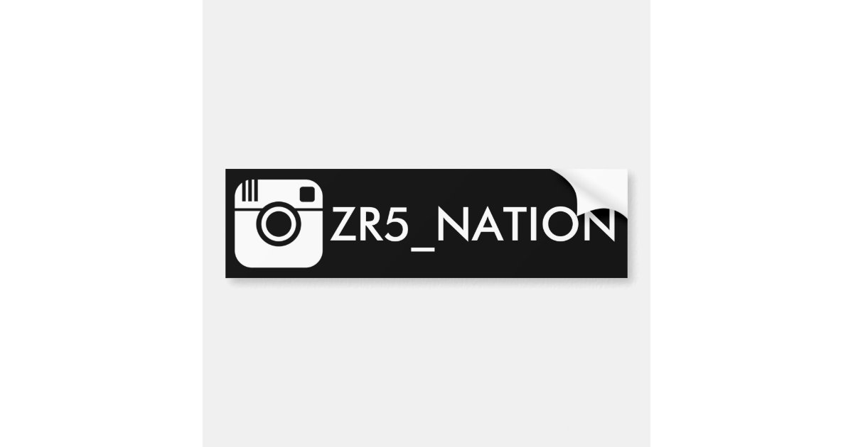Follow @ZR5_NATION Black Bumper Sticker | Zazzle
