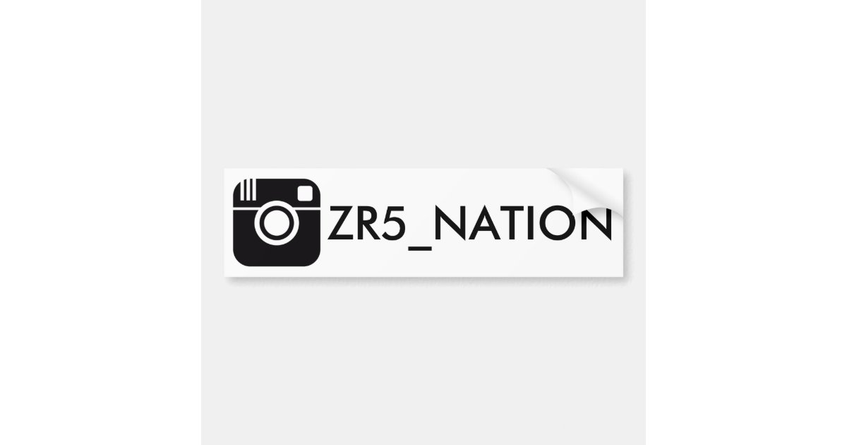 Follow @ZR5_NATION White Bumper Sticker | Zazzle