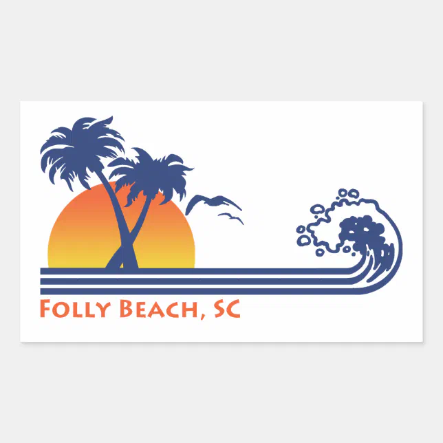 Folly Beach South Carolina Rectangular Sticker | Zazzle