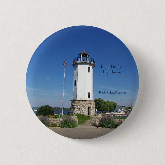 Fond Du Lac Lighthouse button | Zazzle