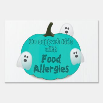 Food Allergies Teal Pumpkin Halloween Yard Sign | Zazzle