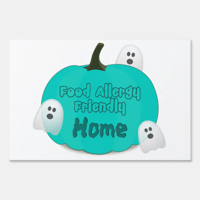 Food Allergies Teal Pumpkin Halloween Yard Sign | Zazzle
