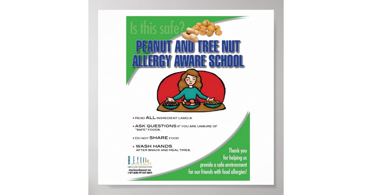 Food Allergy Aware School Poster | Zazzle