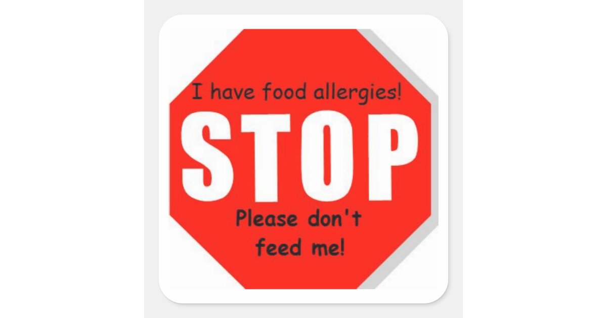 Food Allergy Stop Sign Stickers | Zazzle.com