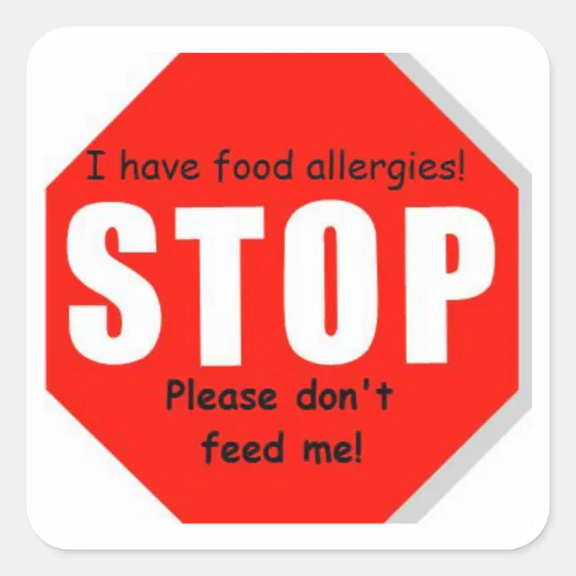 Food Allergy Stop Sign Stickers | Zazzle