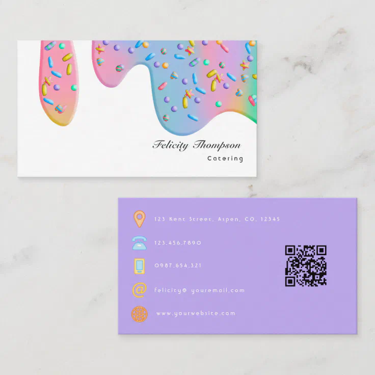 Food Catering QR Code Business Card | Zazzle