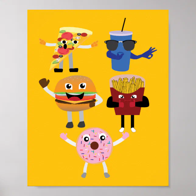 Food Characters Poster | Zazzle