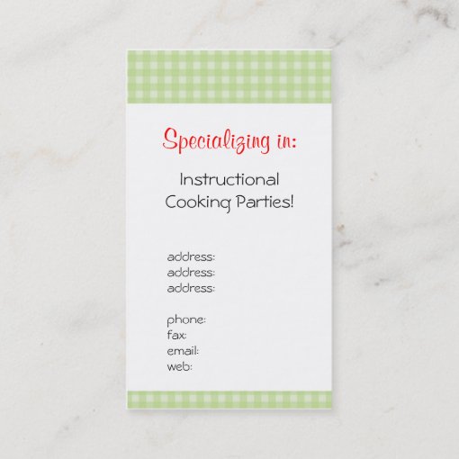 Food Chef Cooking Business Card | Zazzle