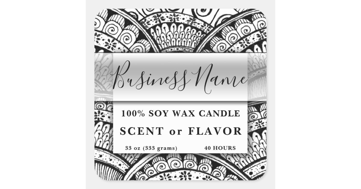 Food Container Label Ethnic Exotic Black Silver | Zazzle