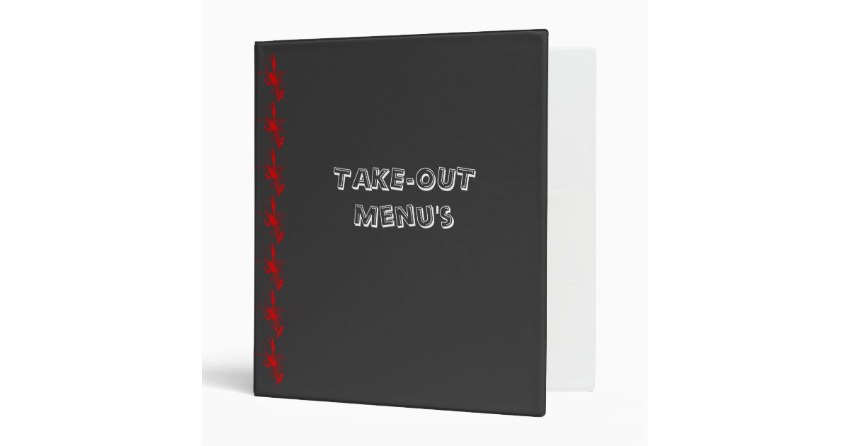 Food Delivery and Take-Out Menu Organizer 3 Ring Binder | Zazzle