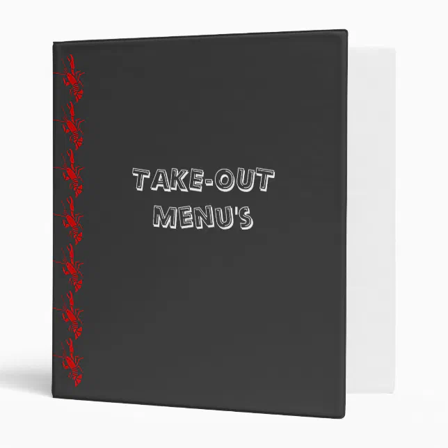 Food Delivery and Take-Out Menu Organizer 3 Ring Binder | Zazzle