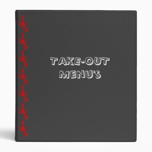 Food Delivery and Take-Out Menu Organizer 3 Ring Binder | Zazzle