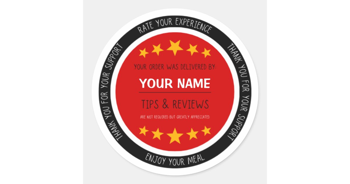 Food Delivery Driver Customer Appreciation Classic Round Sticker | Zazzle