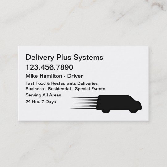 Food Delivery Driver Van Services Business Card | Zazzle.com