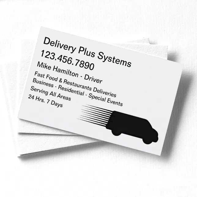 Food Delivery Driver Van Services Business Card | Zazzle
