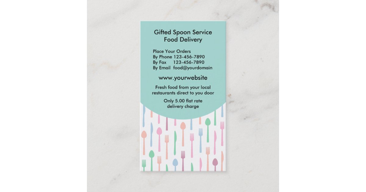 Food Delivery Service Business Card | Zazzle